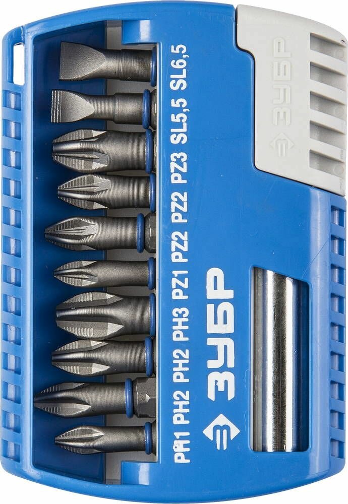 Набор бит ЗУБР 11 шт, магнитный адаптер 26050-H11