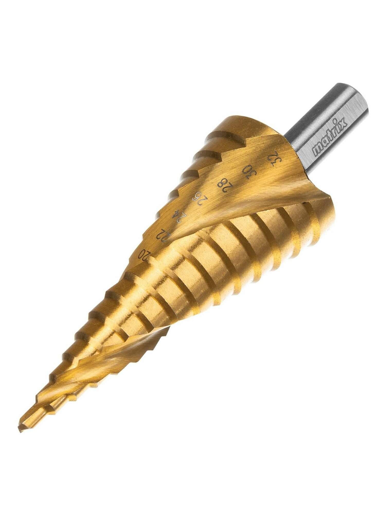 Сверло ступенчатое, 4-32 мм, HSS, спиральный профиль, трехгранный хвостовик Matrix