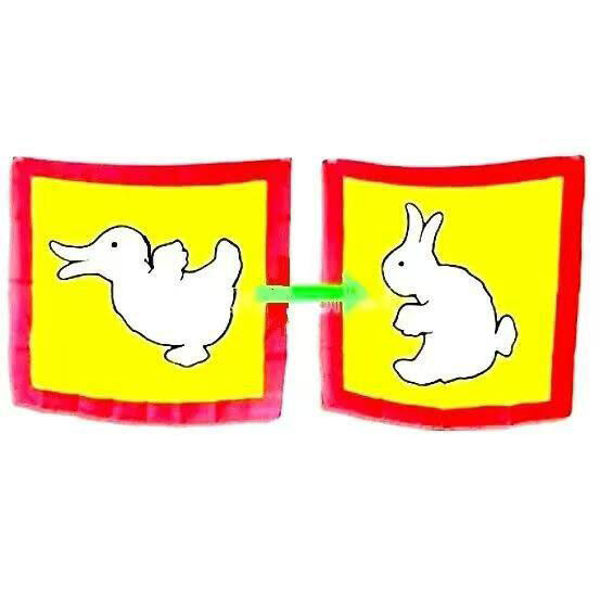 Фокус «Из кролика в утку» — забавный шёлковый квадратный реквизит для фокусов — иллюзия из ткани для комедийных шоу — аксессуар для фокусов