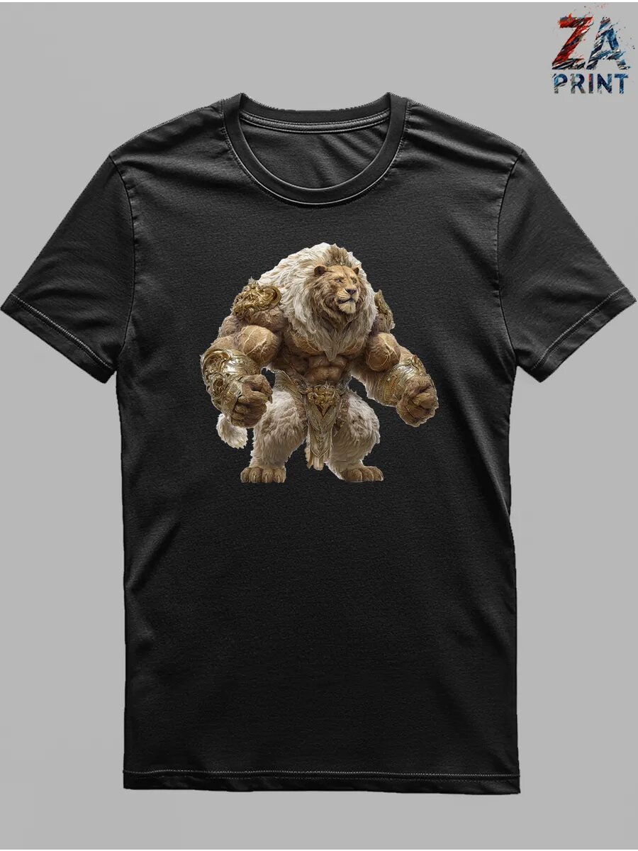 Футболка качок лев