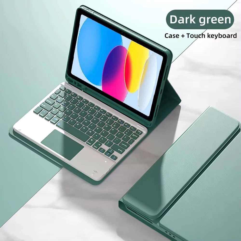 Чехол-клавиатура PULUZ для iPad 10-го поколения Russian Keyboard, Dark Green B