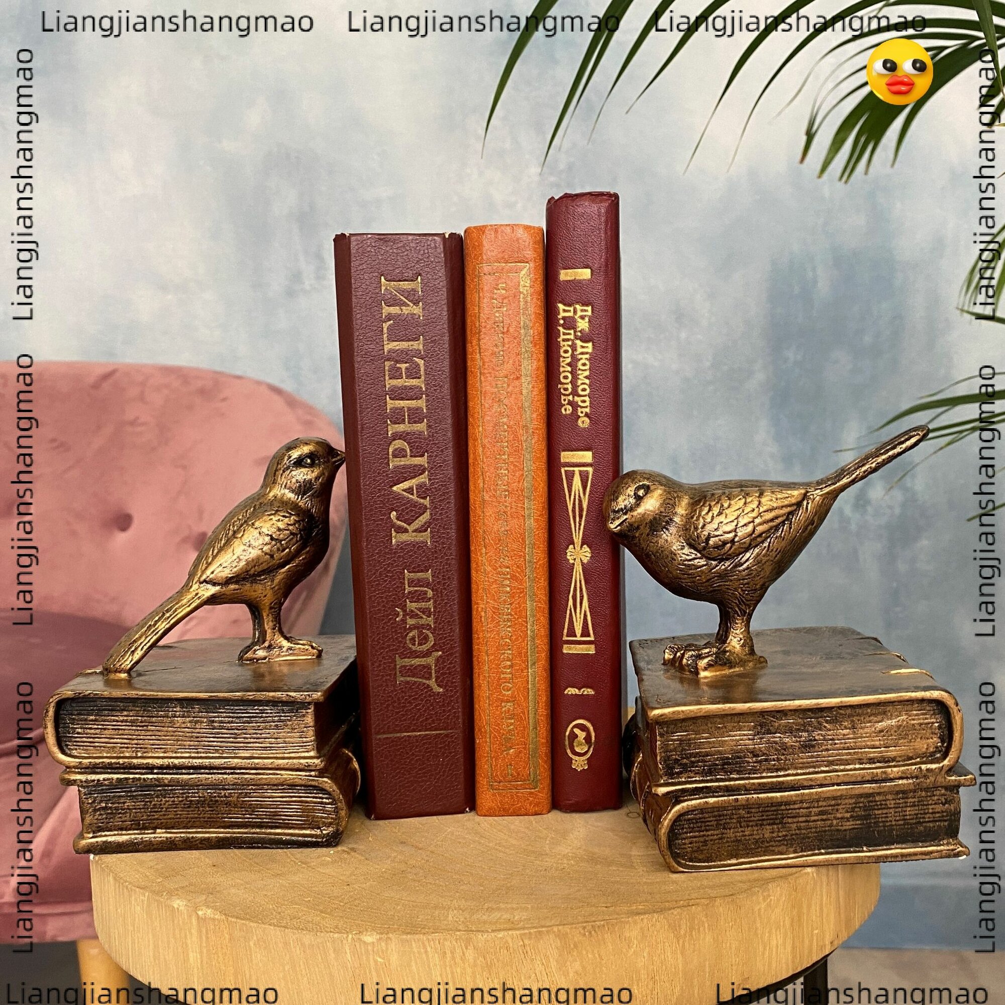 Эксклюзивные бронзовые держатели для книг Bird в виде птичек из искусственного камня для декора интерьера