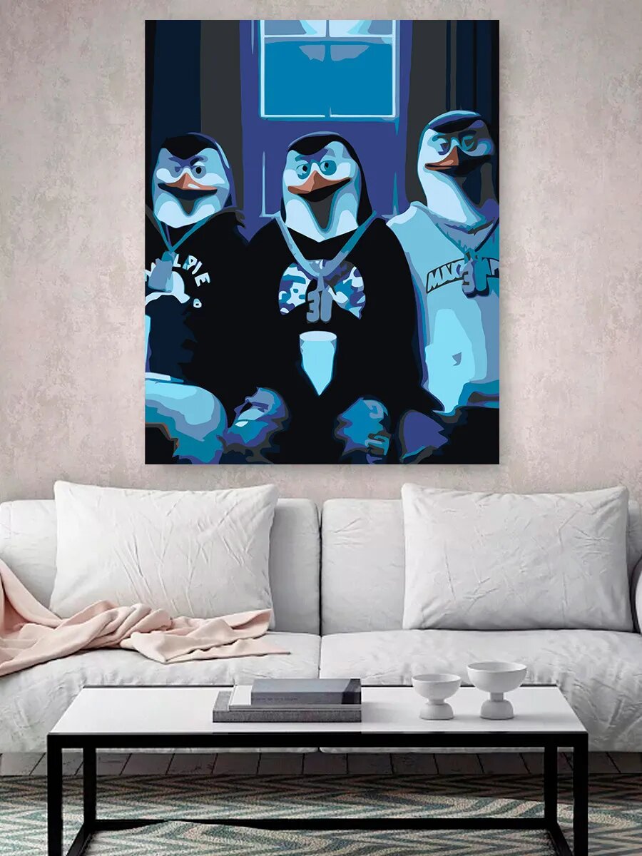 Картины по номерам Пингвины