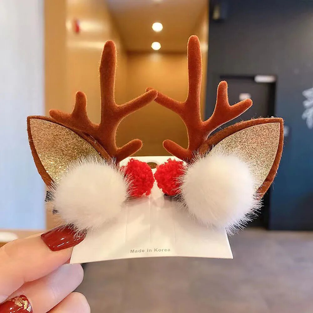 Заколка для волос с рогами оленька, Brown Antlers 4