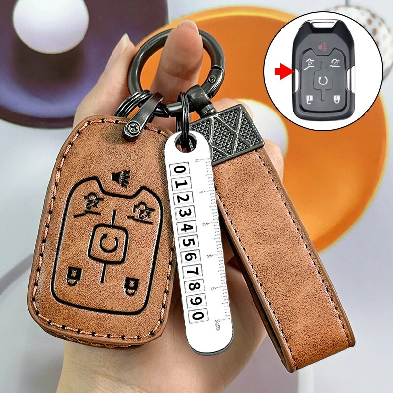 Брелок для автомобильного ключа с дистанционным управлением, чехол для ключей для GMC надлежащей остроты, Тахо, Юкона, пригородного, серебристого цвета, вездехода для Chevrolet, аксессуары, brown