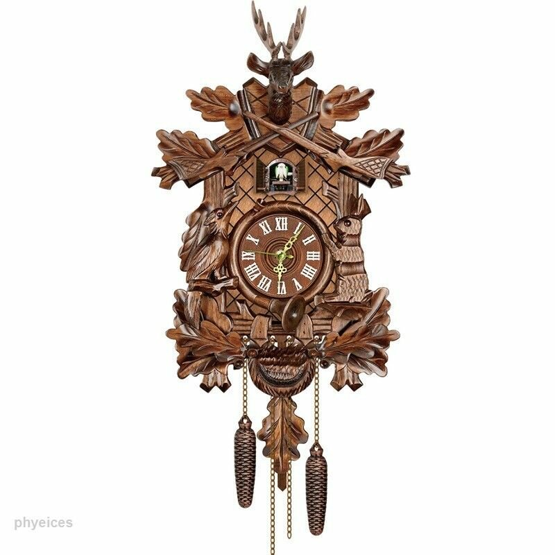 Часы +с кукушкой настенные, 25*10*50 см, деревянные, со звуком кукушки по расписанию