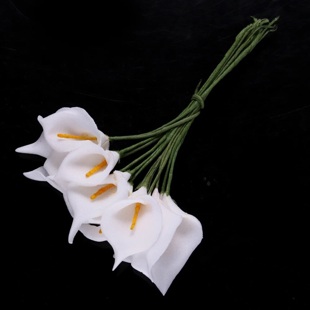 12 шт. PE калла розы искусственные цветы букет пенопластовый цветок для дома свадебный декор DIY венок подарок Скрапбукинг принадлежности для рукоделия