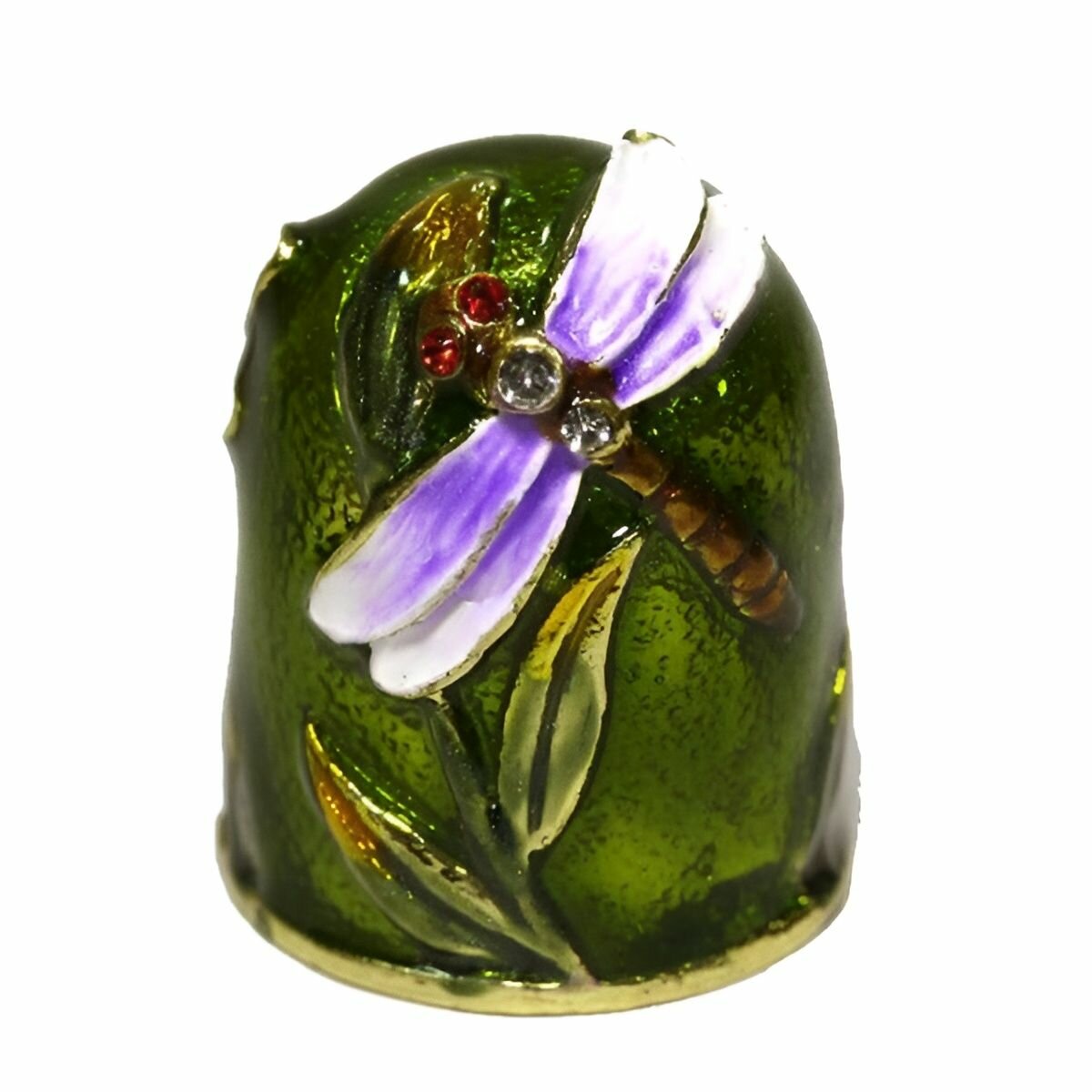Наперсток Стрекоза Фаберже, металл, стразы