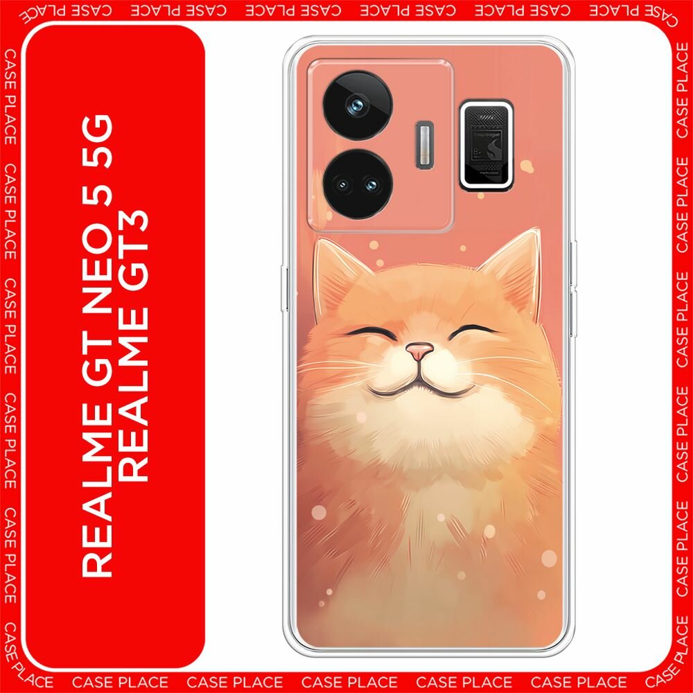 Чехол на Realme GT Neo 5 5G/GT3 / Реалми GT Нео 5 5G/GT3 с принтом "Довольный рыжий котик"