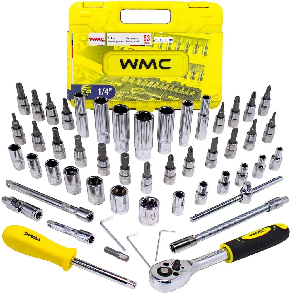 WMC TOOLS Набор инструмента 53 предмета WMC-2531-5 EURO(51117)