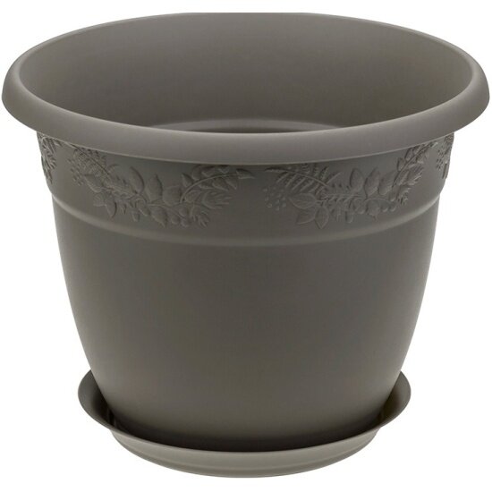 Кашпо Idea рябина D350мм, 14,7л с поддоном М 3059 французcкий серый