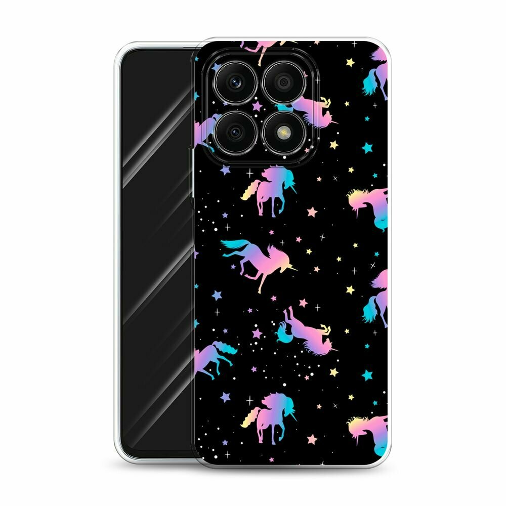 Чехол на Honor X8A / Хонор X8A с принтом "Единороги градиент" — фото 1