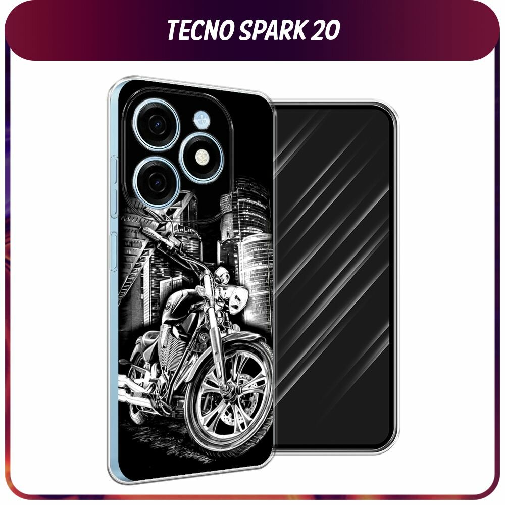 Чехол на Tecno Spark 20 / Текно Спарк 20 с принтом "Крутой байк"