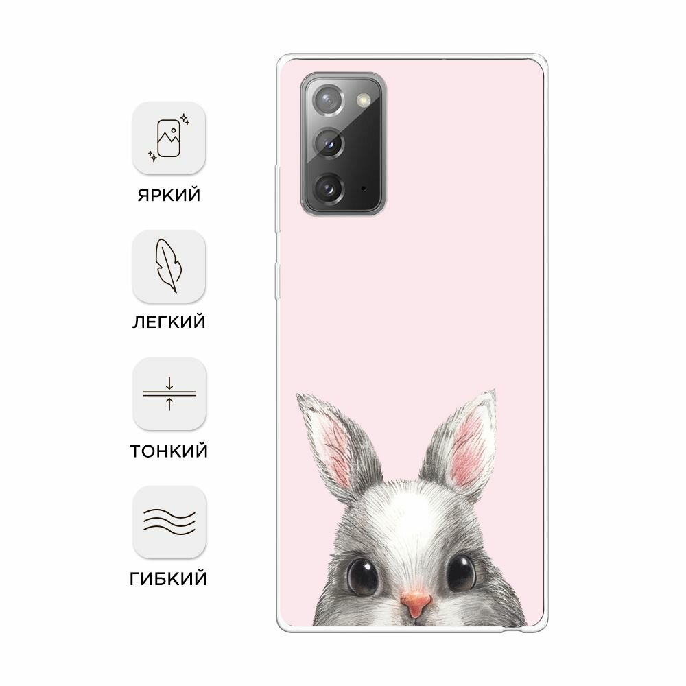 Чехол на Samsung Galaxy Note 20 / Самсунг Галакси Ноут 20 с принтом "Карандашный кролик 1 - 8 марта" — фото 1