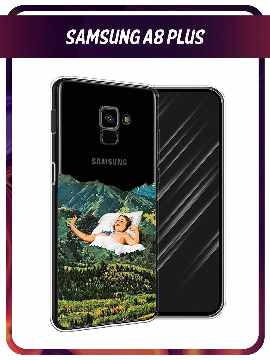 Чехол на Samsung Galaxy A8 + / Самсунг Галакси А8 Плюс 2018 с принтом Good morning, my darling, прозрачный