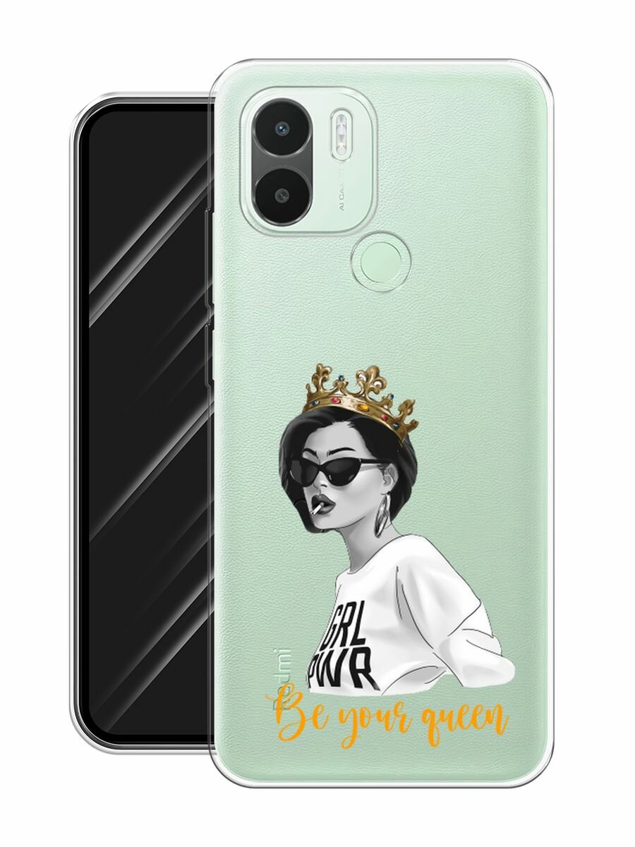 Чехол на Xiaomi Redmi A1+/Redmi A2+/Poco C51/C50 / Редми A1+ с принтом Be your Queen, прозрачный — фото 1