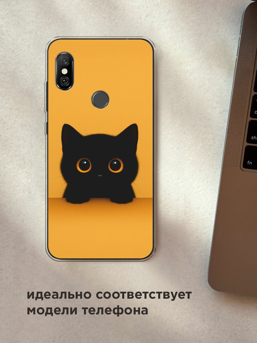 Чехол на Xiaomi Redmi Note 6 Pro / Сяоми Редми Нот 6 Про с принтом "Контрастный котик" — фото 1