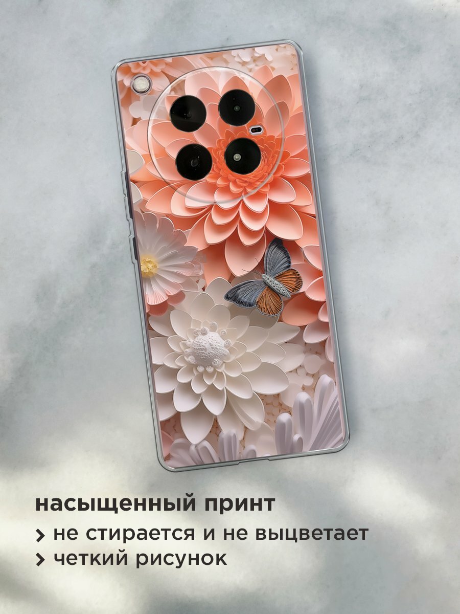 Чехол на Infinix Zero 40 4G / Инфиникс Зеро 40 4G с принтом "Бумажные цветы" — фото 1