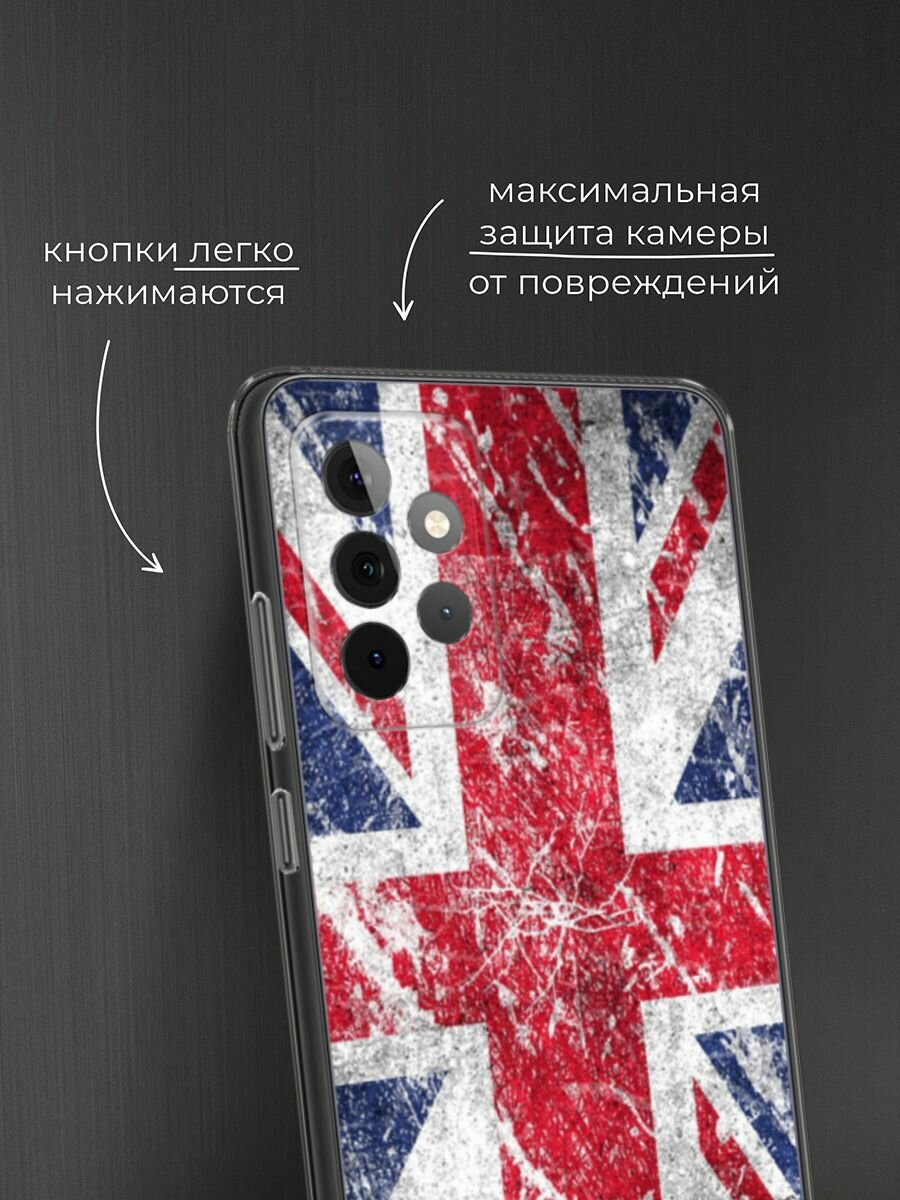 Чехол на Samsung Galaxy A72 / Самсунг Галакси А72 с принтом "Флаг британский" — фото 1