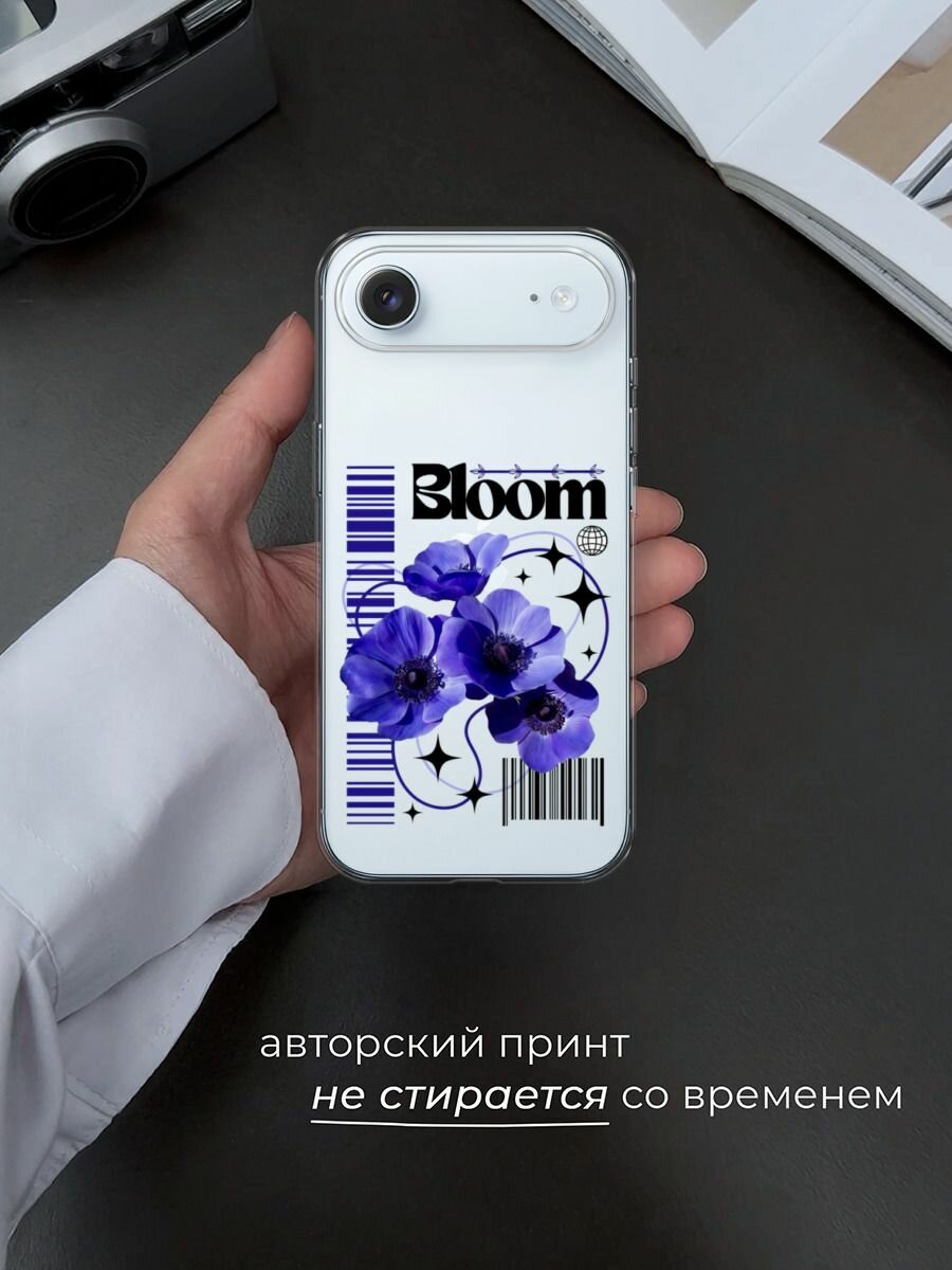 Чехол на Apple iPhone Air / Айфон Айр с принтом "Завораживающие анемоны", прозрачный — фото 1