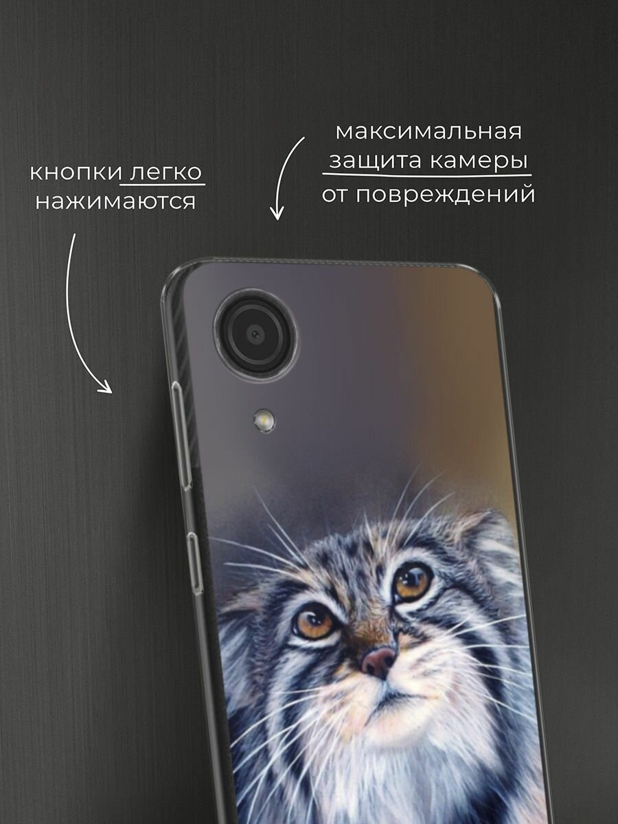 Чехол на Samsung Galaxy A03 Core / Самсунг Галакси А03 Core с принтом "Кот манул 2" — фото 1
