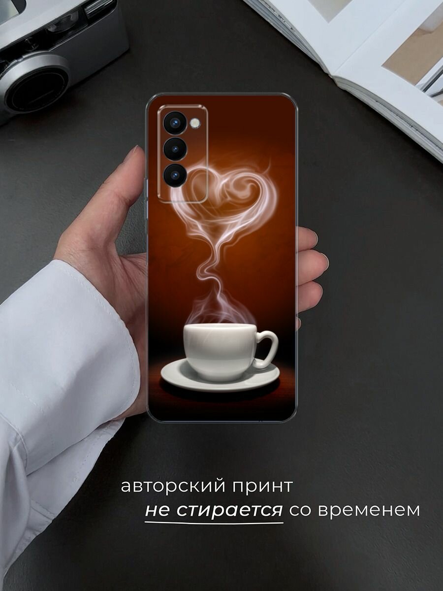 Чехол на Tecno Camon 18P / Техно Камон 18Р с принтом "Кофейная любовь" — фото 1