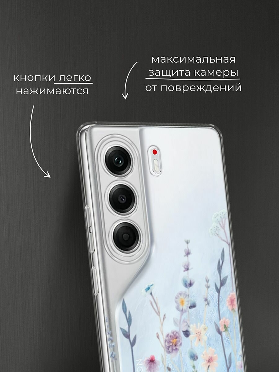 Чехол на Tecno Camon 40 Pro 5G / Текно Камон 40 Про 5G с принтом "Нежные полевые цветы" — фото 1