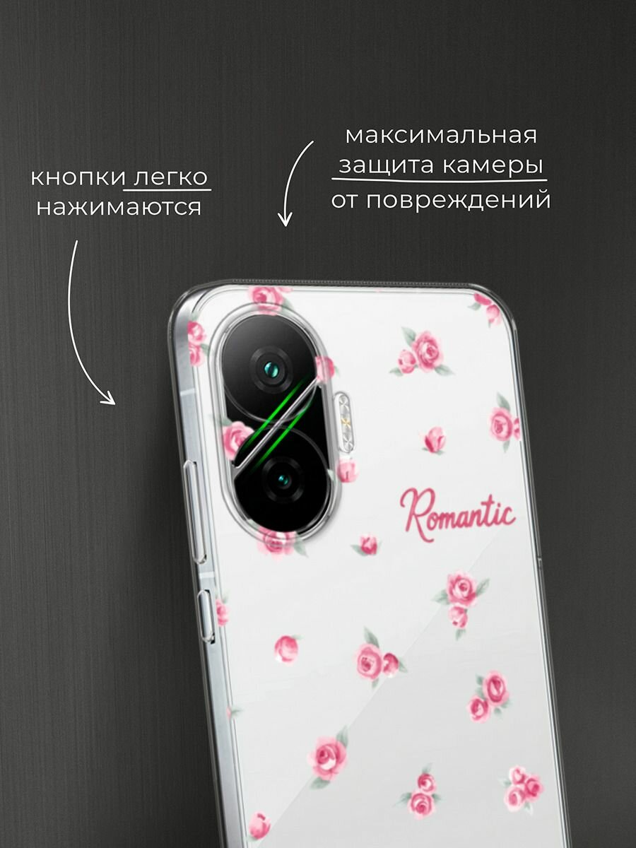 Чехол на Poco F7 / Поко F7 с принтом "Romantic 2", прозрачный — фото 1