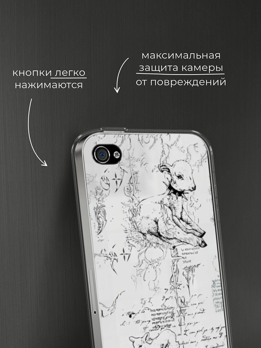 Чехол на Apple iPhone 4/4S / Айфон 4/4S с принтом "Готический ягненок" — фото 1