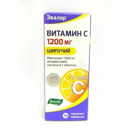Биологически активная добавка Эвалар витамин C 1200, шипучие таблетки, № 10