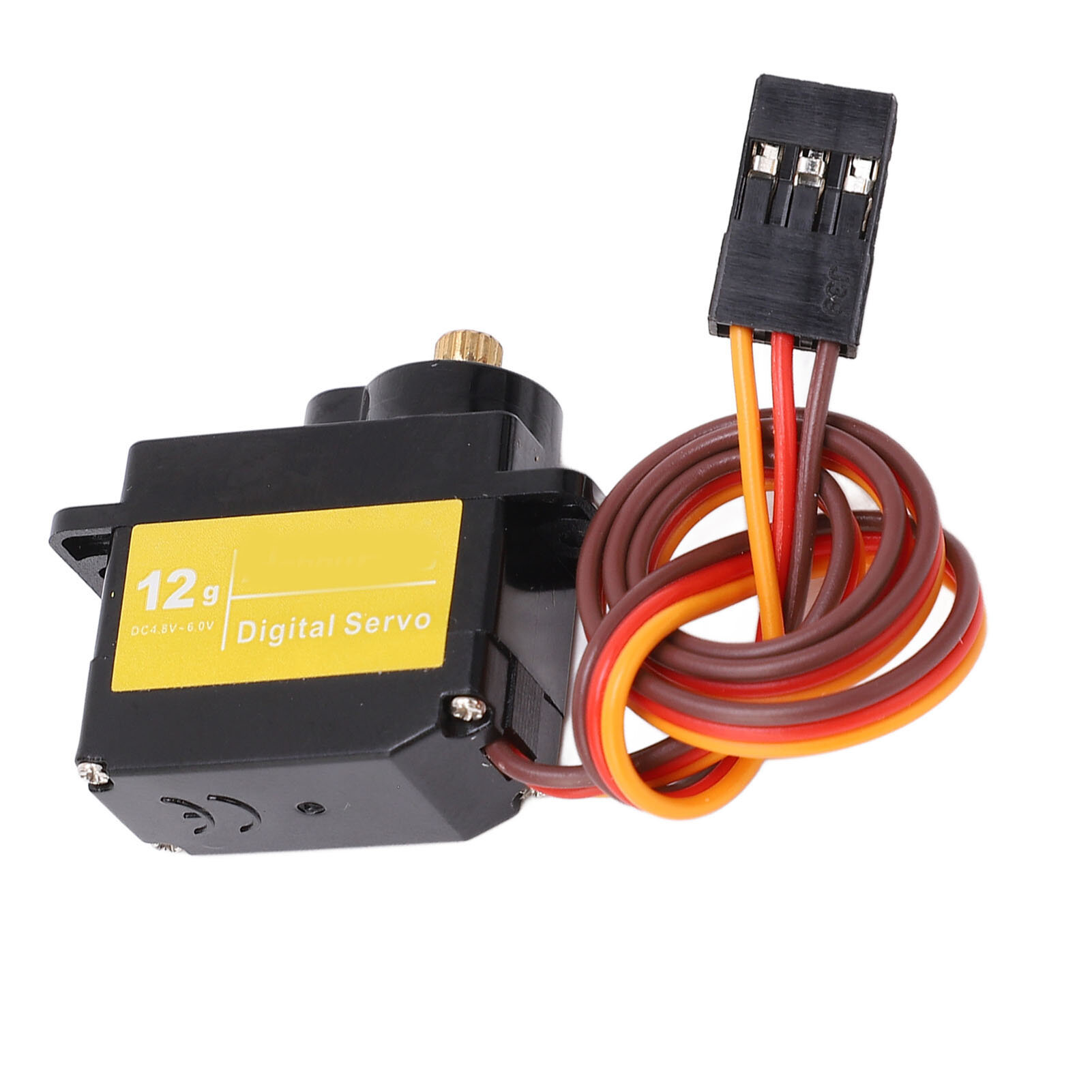 12g Сервопривод с металлической передачей 15T Алюминиевый сплав Маломощный радиоуправляемый автомобильный сервопривод с базой для Scx24 RC Cars Black