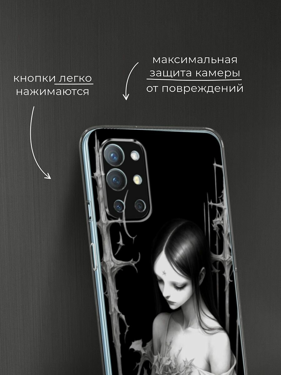 Чехол на OnePlus 9R / ВанПлас 9R с принтом "Грустная готическая девушка" — фото 1