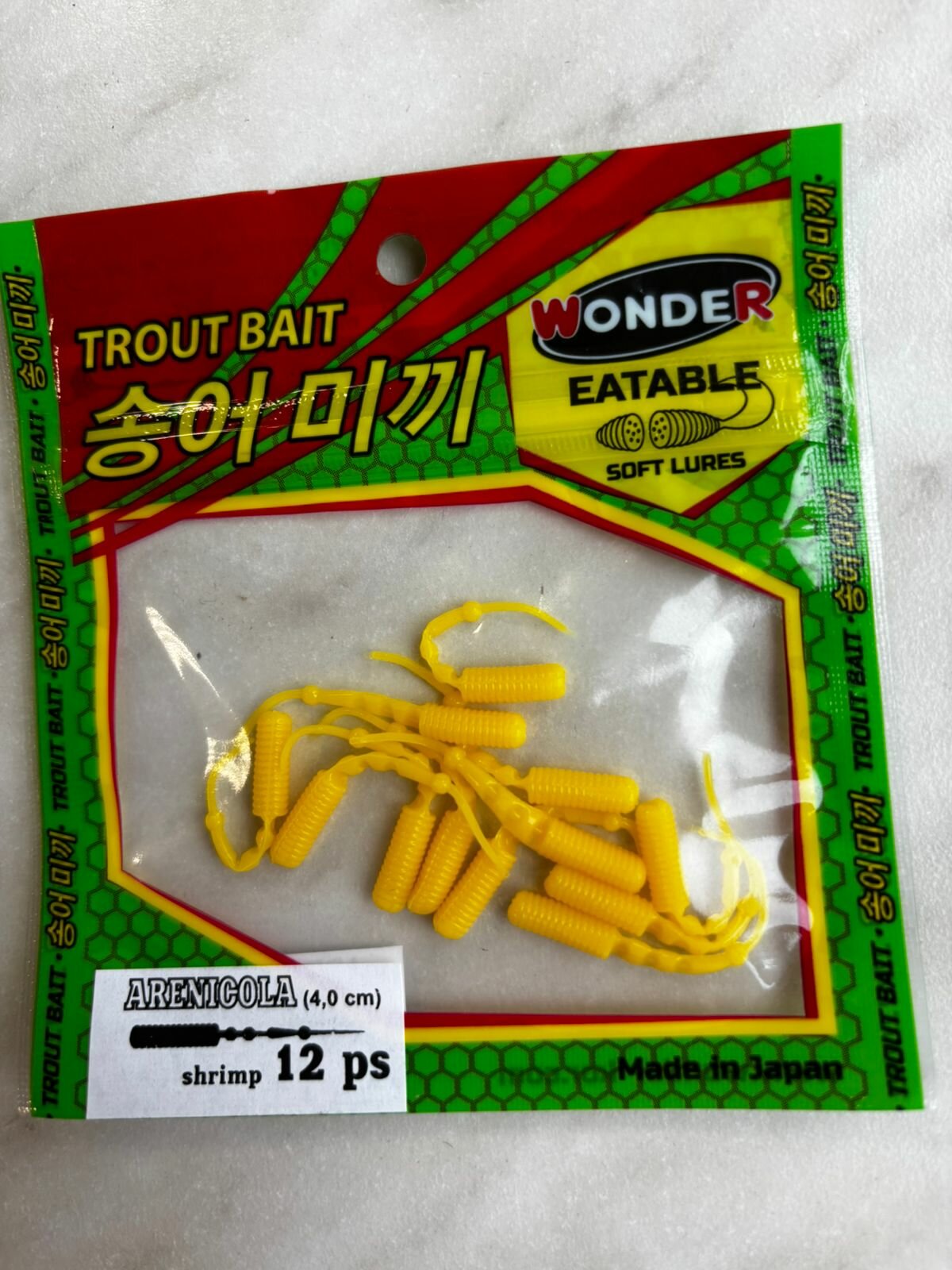 Силиконовая приманка для форели Wonder Trout Bait Arenicola 4см. 12шт. №003