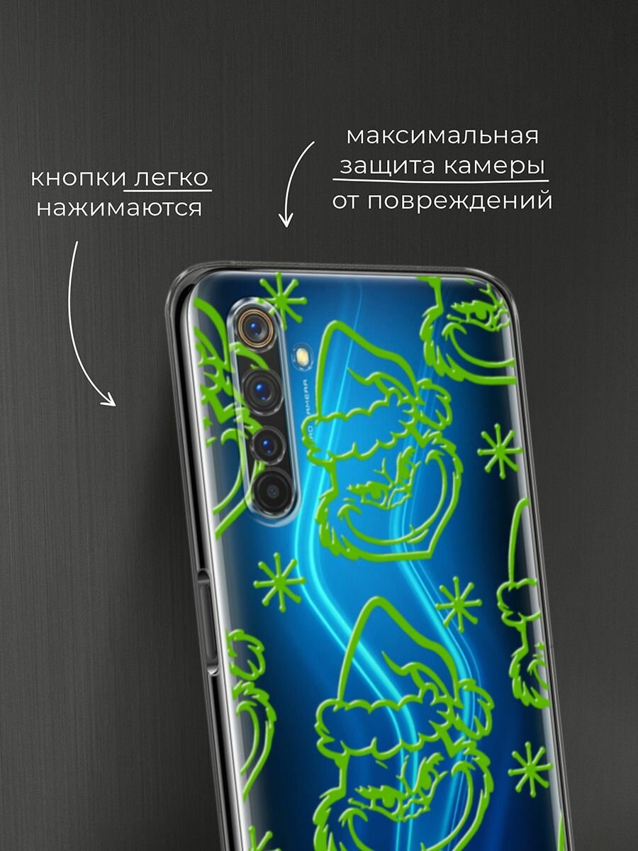 Чехол на Realme 6 Pro / Реалми 6 Про с принтом "Зеленый Гринч 3" — фото 1
