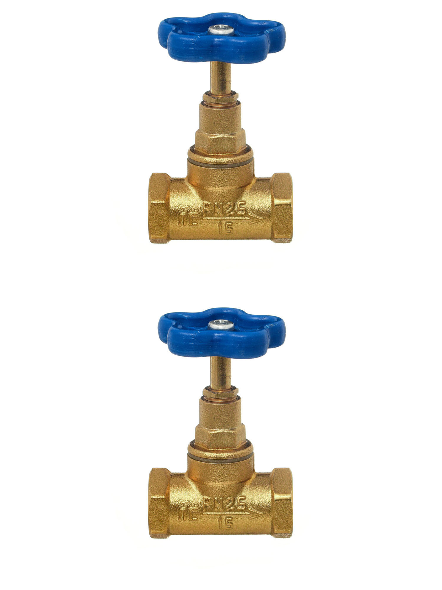 Вентиль водопроводный прямой 3/4 ВР(г) х 3/4 ВР(г) PN25 (. А50.20. Э. М.) (2 шт.)