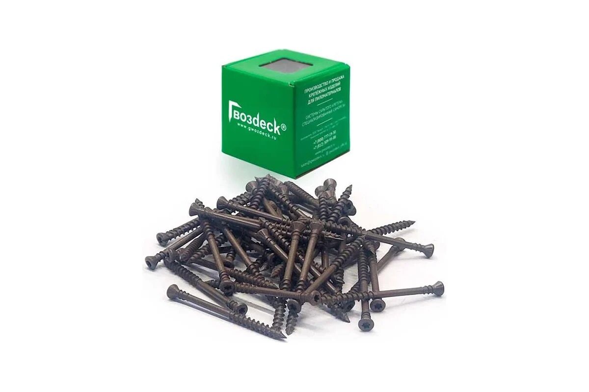 Gwozdeck Саморез отделочный E-coating бежевый потайной 4.0х60 T15 упаковка 200 шт