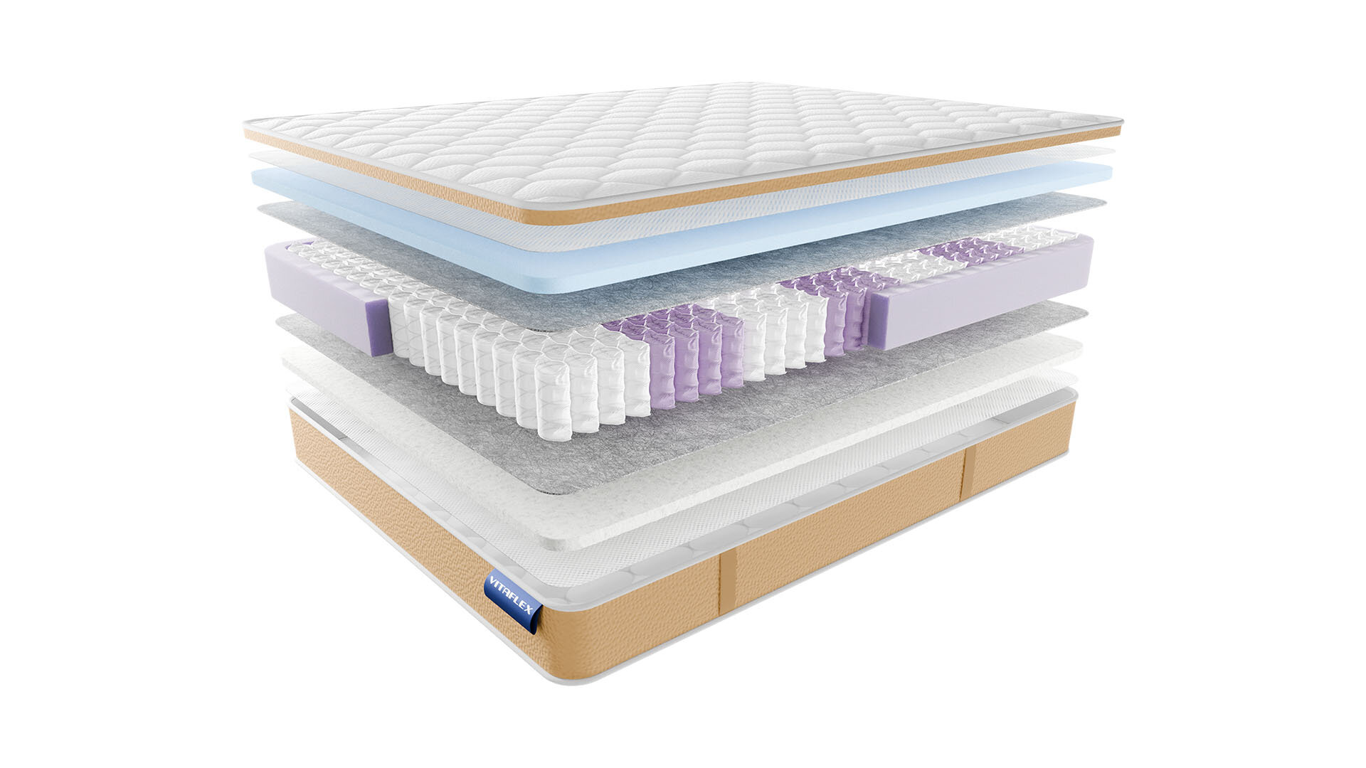 Матрас Vitaflex SleepFlow NightWave 70х200 высота 21 см анатомический средней жесткости Независимые пружины