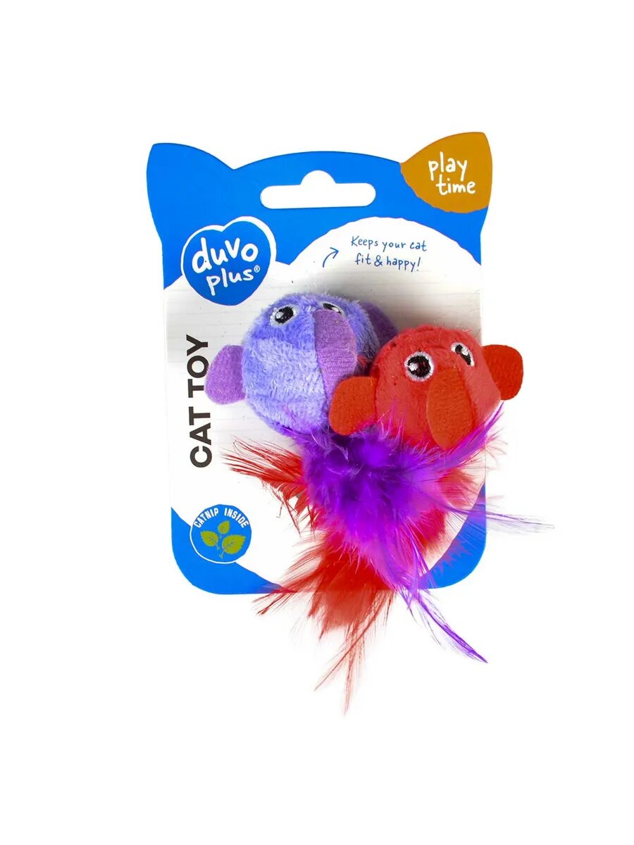 Игрушка для кошек с кошачьей мятой Плюшевые птицы с перьями