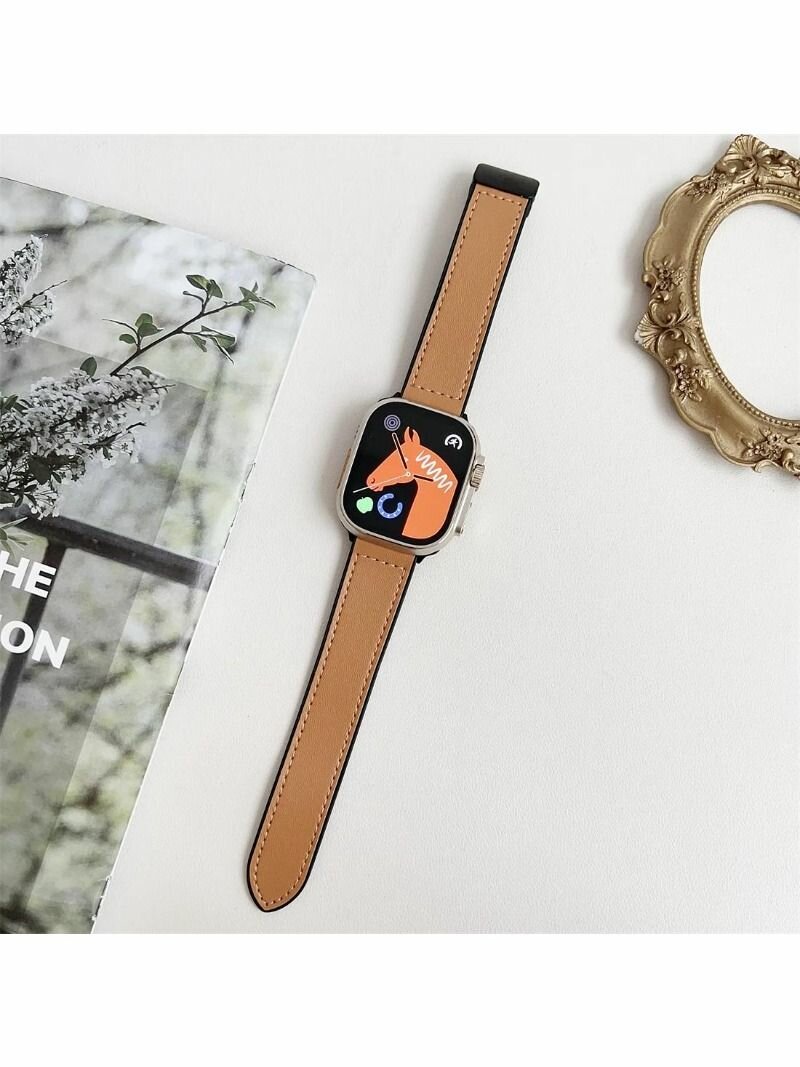 Силиконовая кожаная лента для Apple Watch Band 46мм 44мм 40мм 45мм 41мм 49мм 42 мм Магнитная лента для серии iWatch10 9