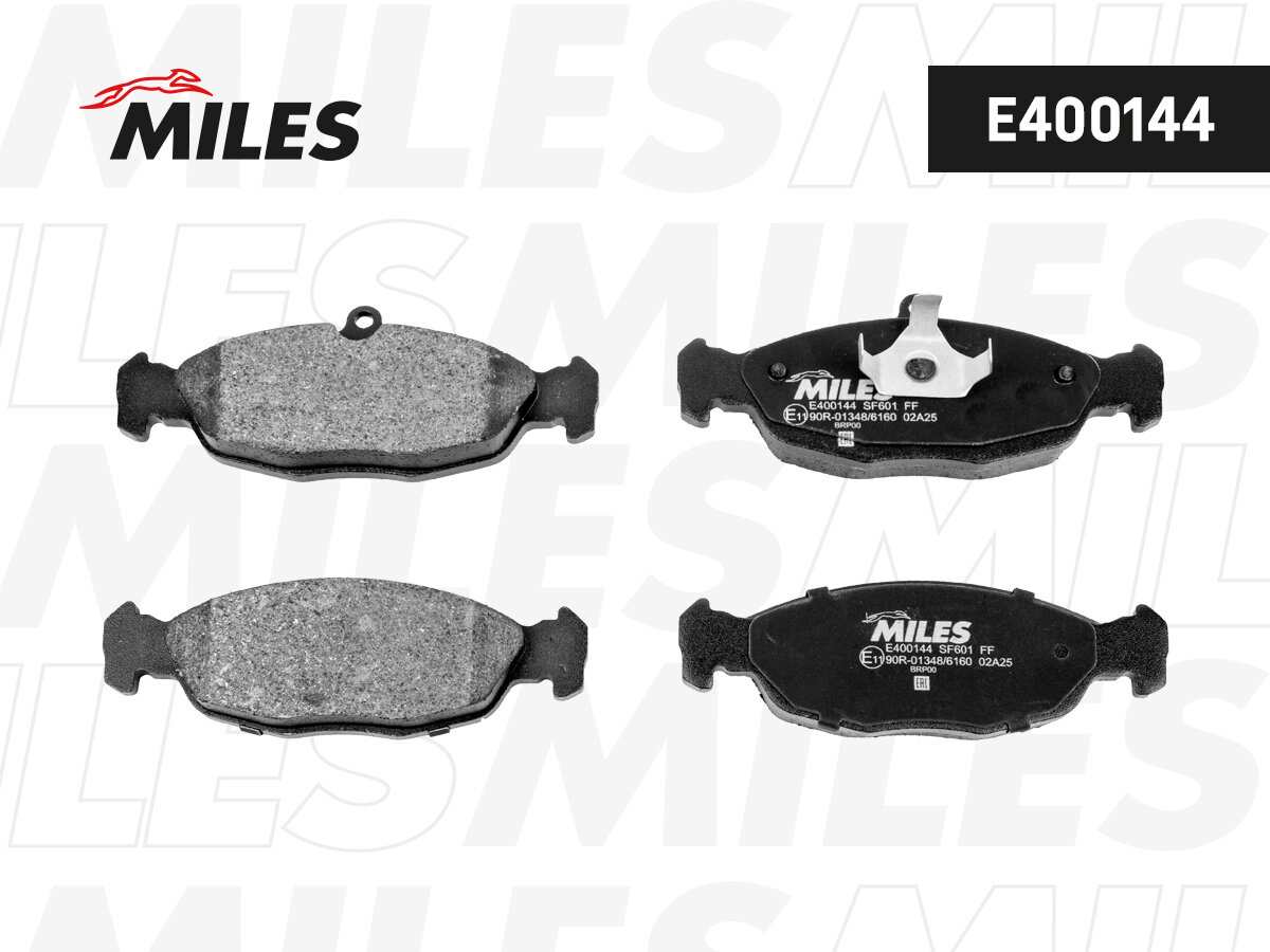 MILES Колодки тормозные передние (без датчика) (Смесь Low-Metallic) OPEL ASTRA F/DAEWOO NEXIA/CHEVROLET LANOS 1.4/1.5 97 (TRW GDB1040) E400144