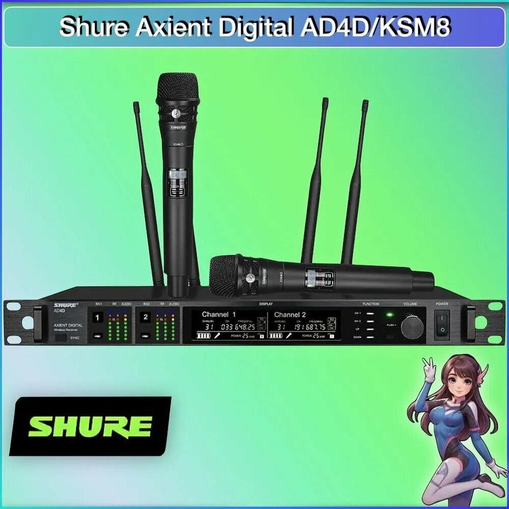 Shure Микрофон для живого вокала Shure Axient Digital AD4D/KSM8, черный матовый