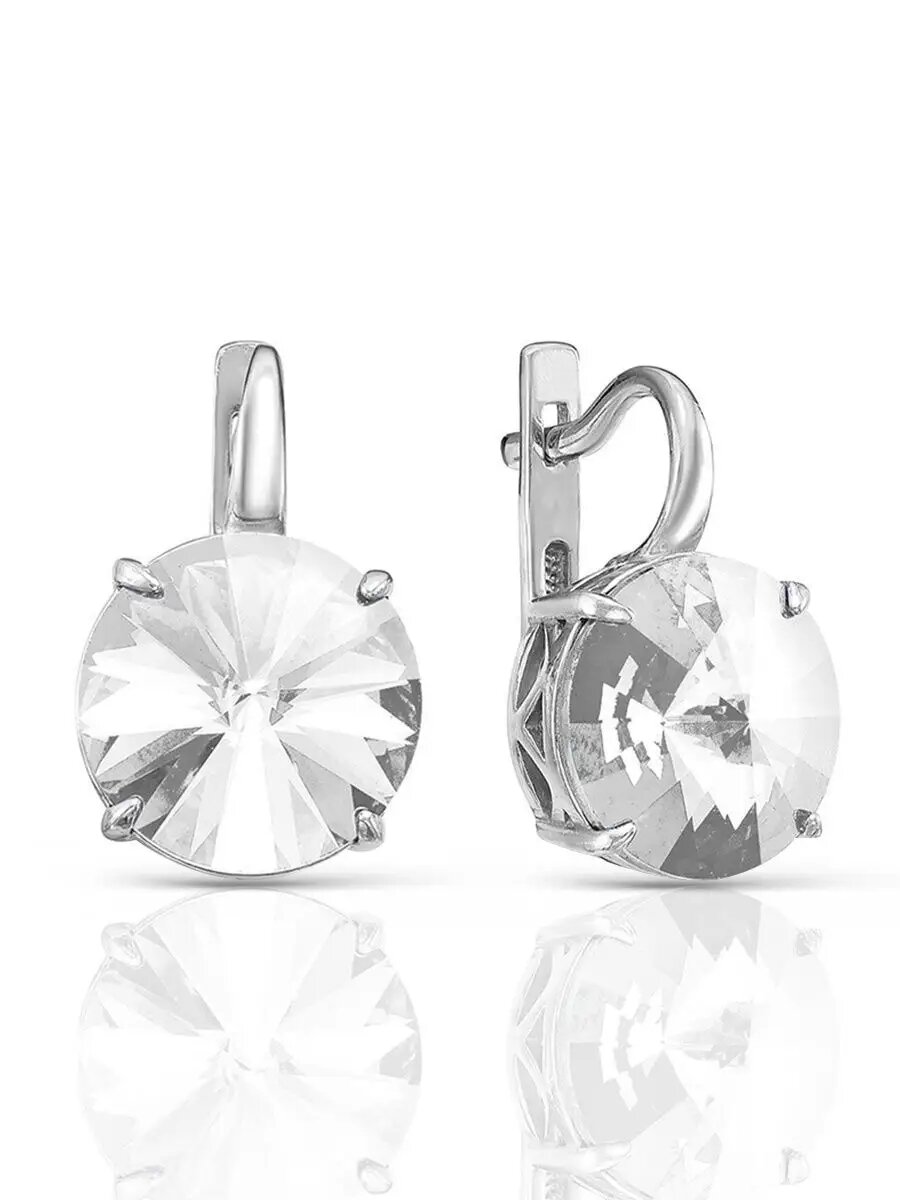 Серьги, серебро, 925 проба, кристалл