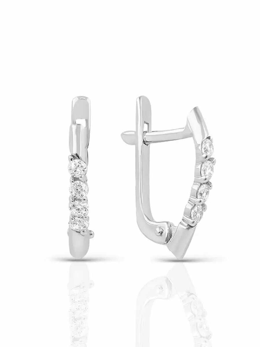 Серьги, серебро, 925 проба, фианит