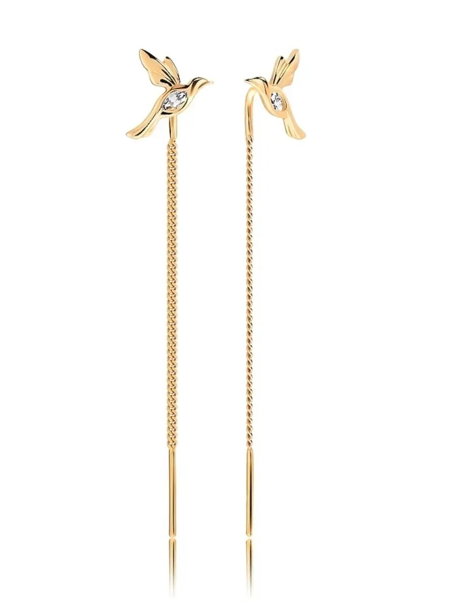 Серьги, серебро, 925 проба, фианит