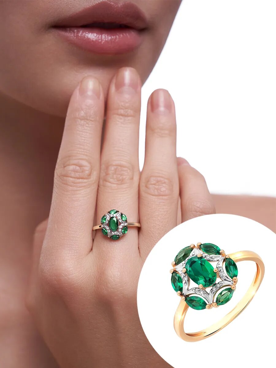 Кольцо тонкое, серебро, 925 проба, фианит