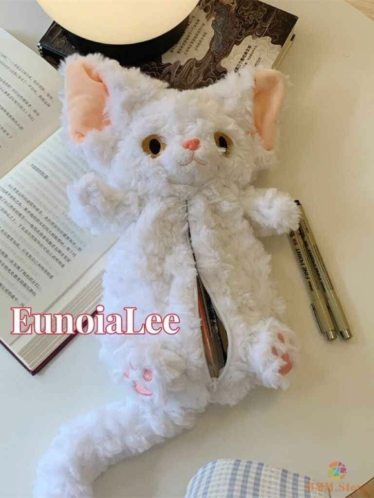 EunoiaLee школьный пенал для девочек, подходит для карандашей и кистей, cat Кукольная сумка.