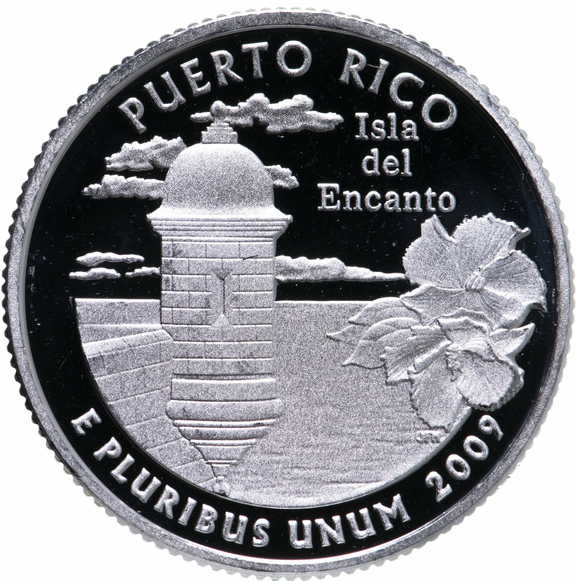 США 25 центов квотер, 1/4 доллара, quarter dollar 2009 Пуэрто-Рико, знак монетного двора "S" - Сан-Франциско, Мельхиор медь-никель 900, в сохранности Proof