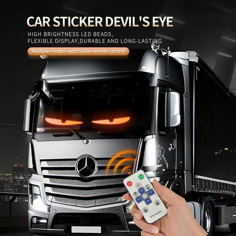 Светодиодный гибкий экран Devil's Eye, декоративный светильник для окна автомобиля, грузовика, один-два