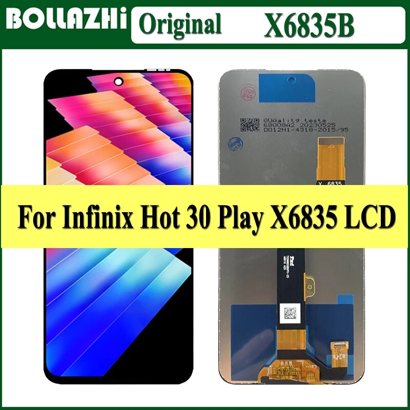 6,82 "Оригинальный ЖК-дисплей для Infinix Hot 30 Play X6835 LCD Hot 30Play NFC X6835B дисплей кодирующий преобразователь сенсорного экрана в сборе Замена