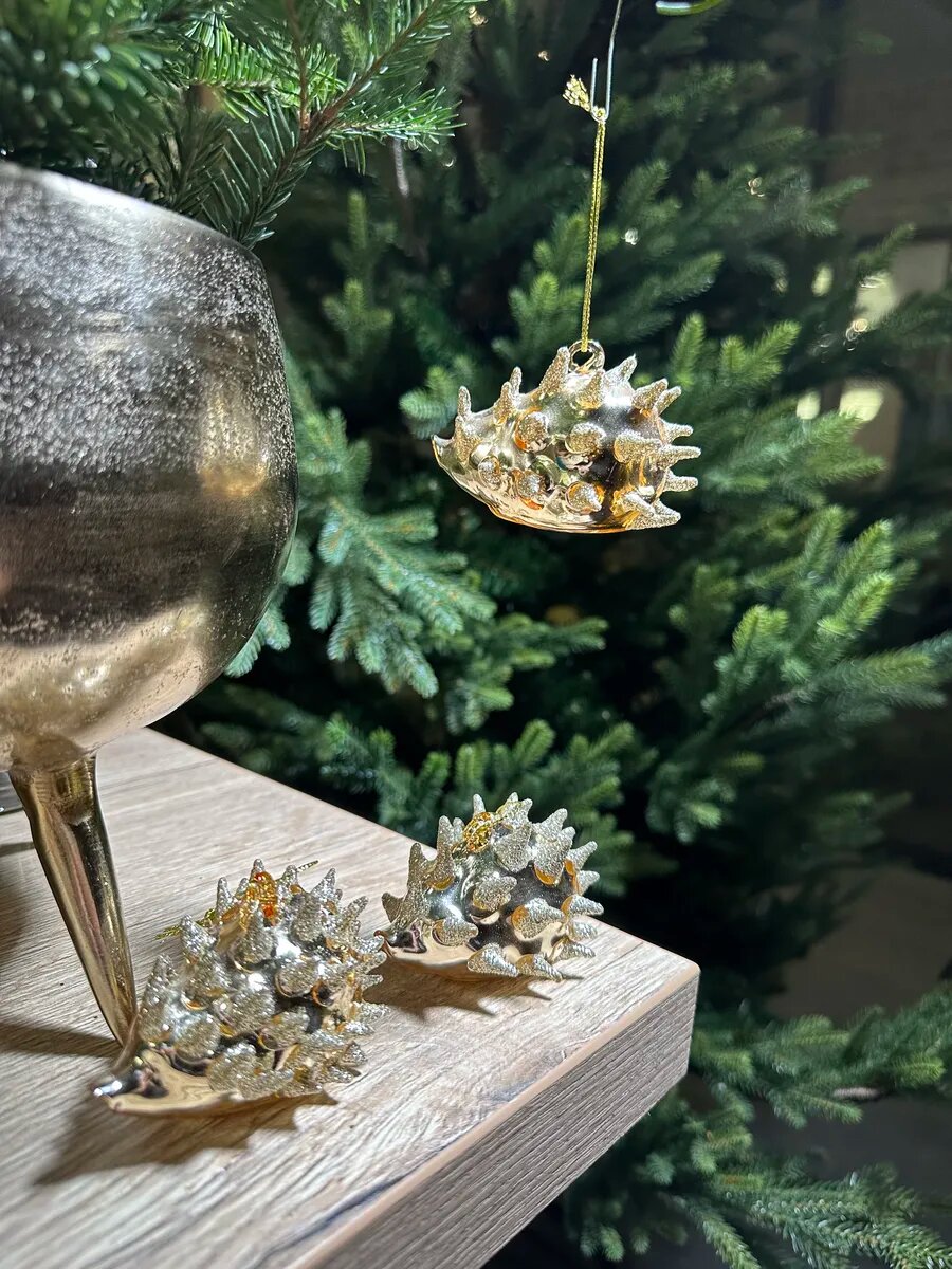Новогодние елочные игрушки стекло набор из 3 штук